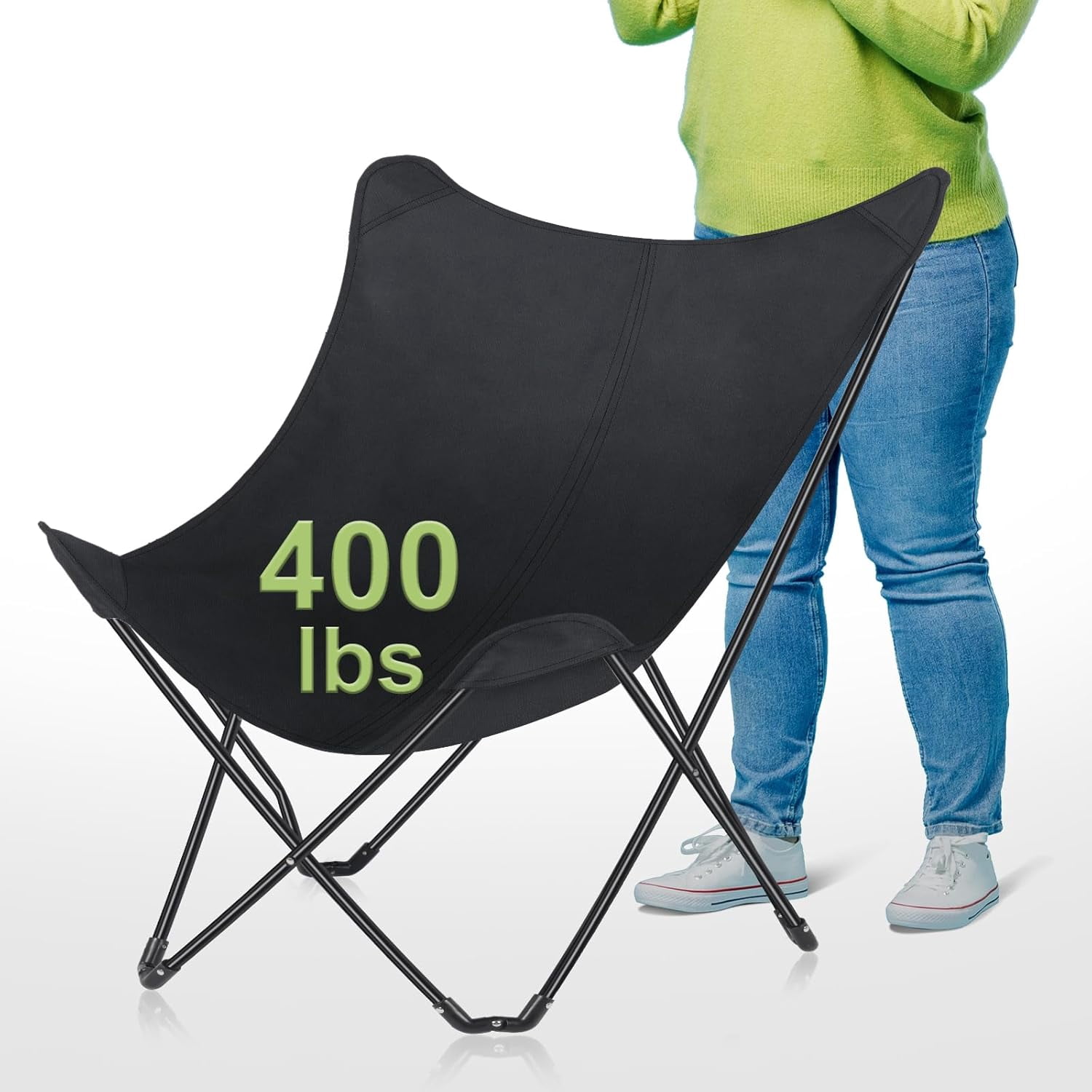 Heavy Duty Oversized Camping Chairs for Adults Up to 400 lbs, Portable ...