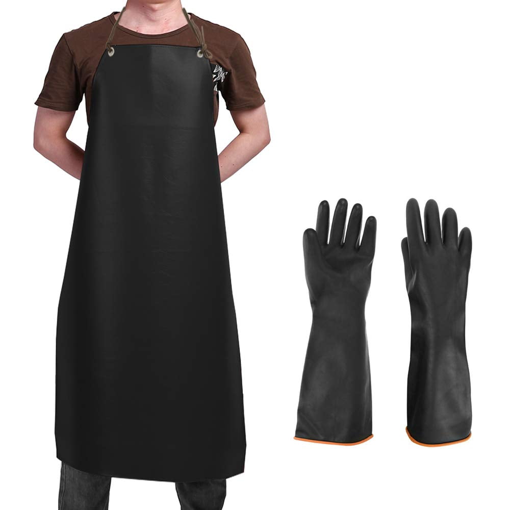 Heavy Duty PU Apron & Latex Gloves, DaKuan Waterproof Resist Strong ...