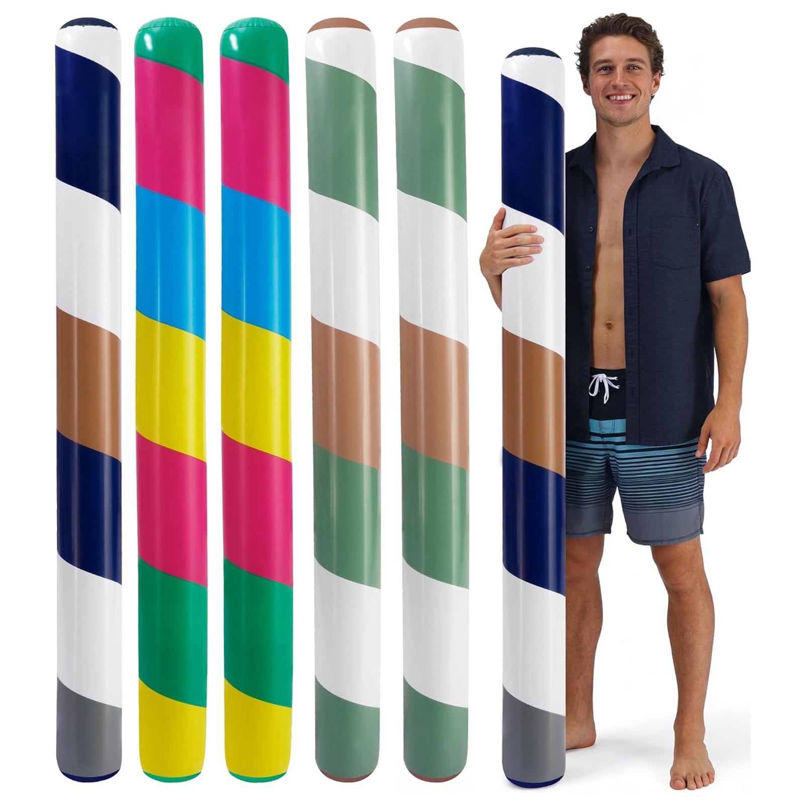 Heavy Duty PVC Pool Floats Adult, 1 Pack Inflatable Pool Noodles 61 ...