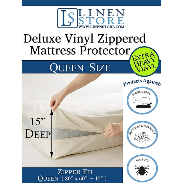 Heavy Duty PVC Vinyl Mattress Protector Cover, Hypoallergenic ...