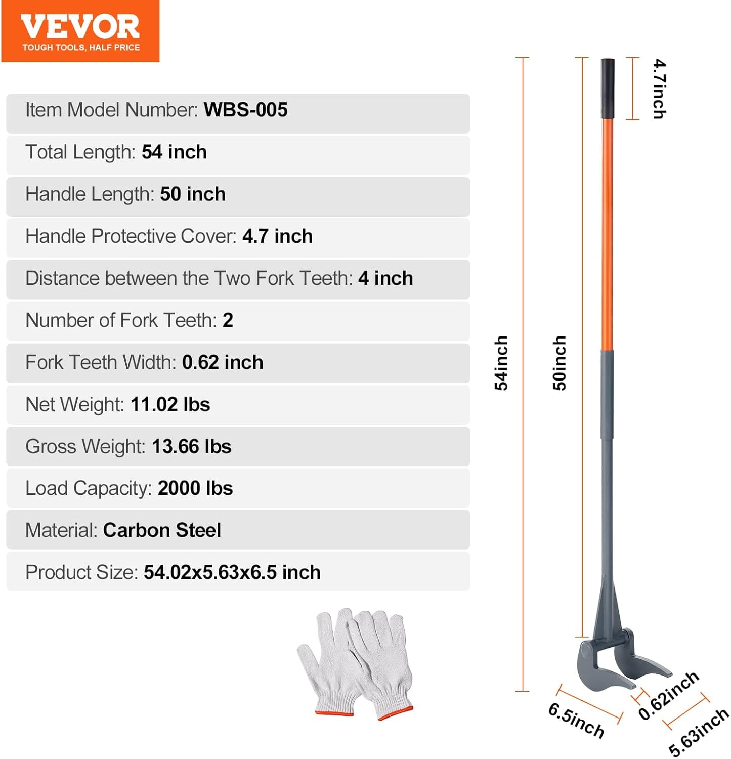 Heavy Duty Pallet Buster, 50'' Carbon Steel Handle Demolition for Deck ...