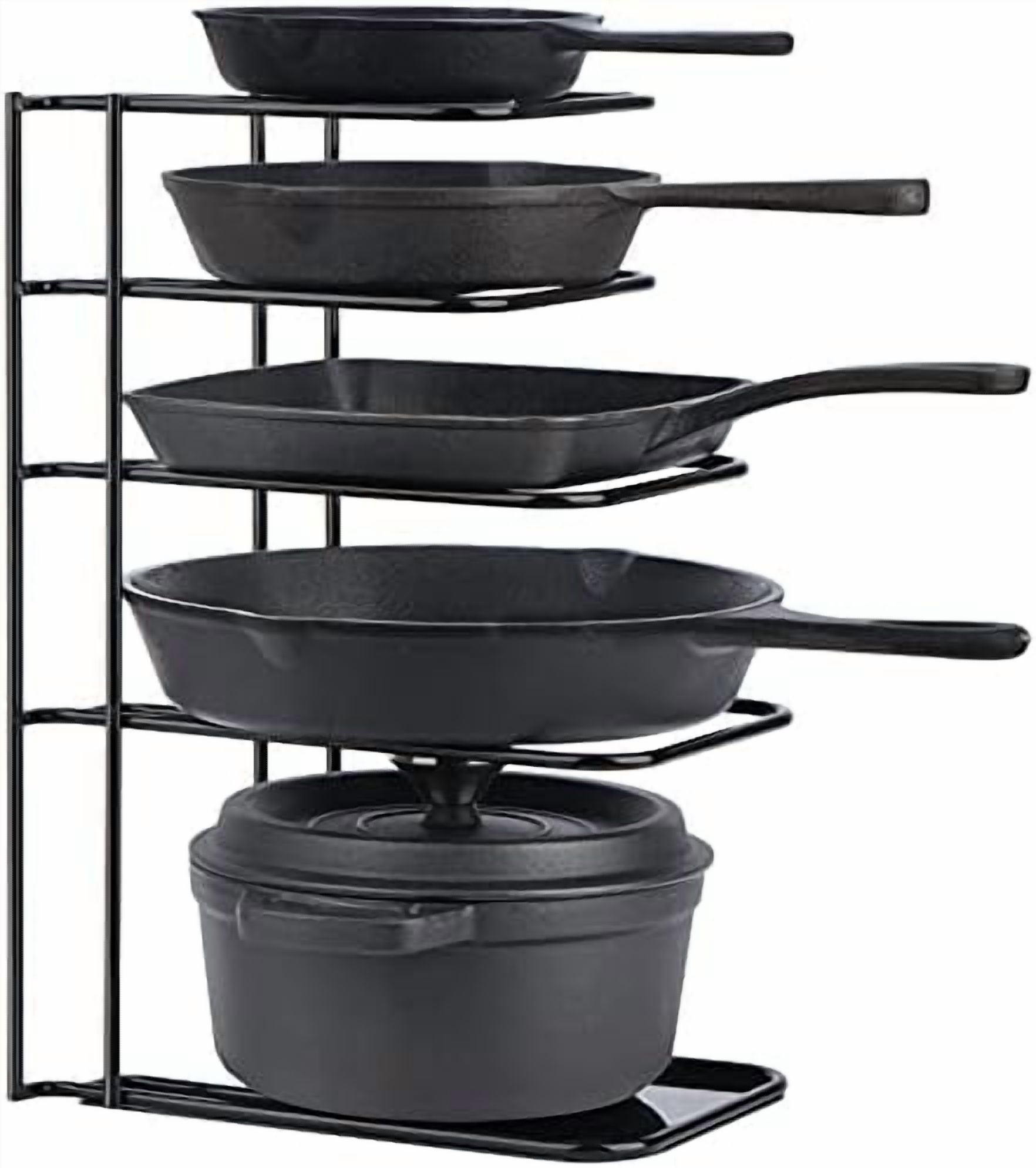 Heavy Duty Pan Organizer, 5 Tier Pot and Pan Organizer Rack for Cast ...