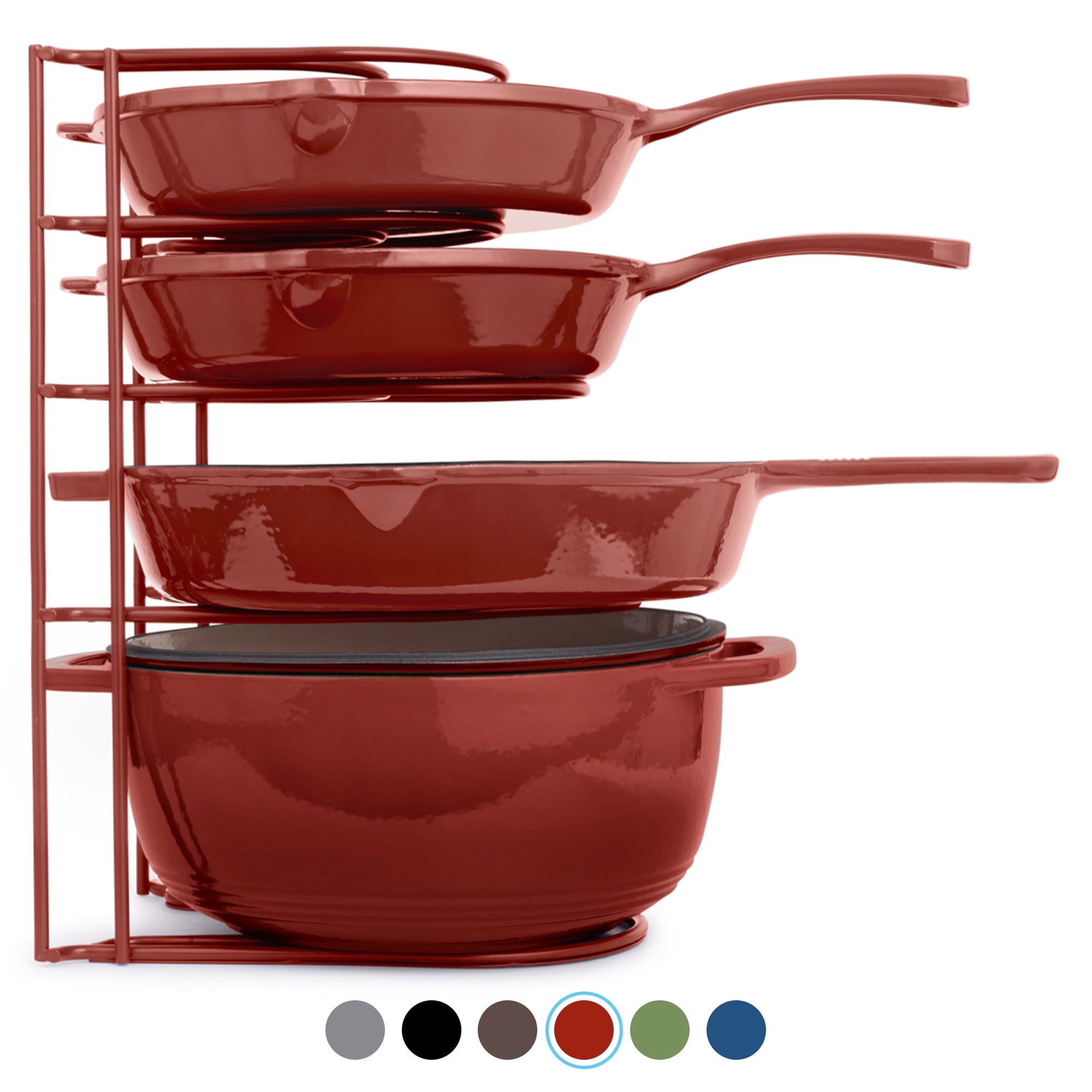 Heavy Duty Pan Organizer, Extra Large 5 Tier Rack - Holds Cast Iron ...