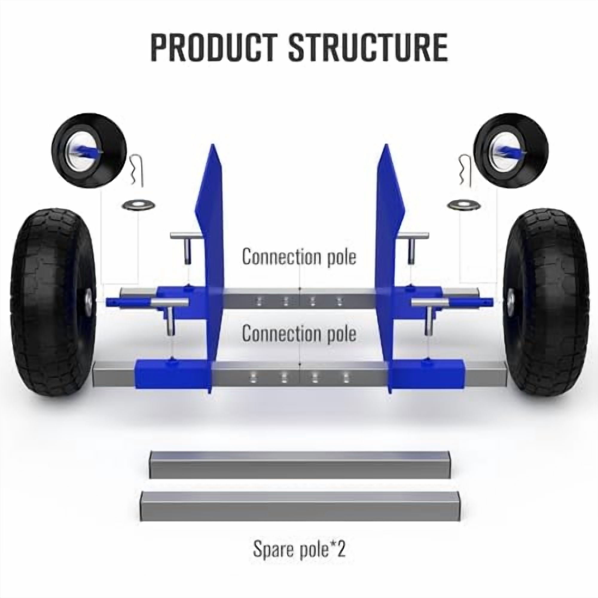 Heavy Duty Panel Dolly Slab Door Dollys with 2 10in Solid Rubber Tires ...