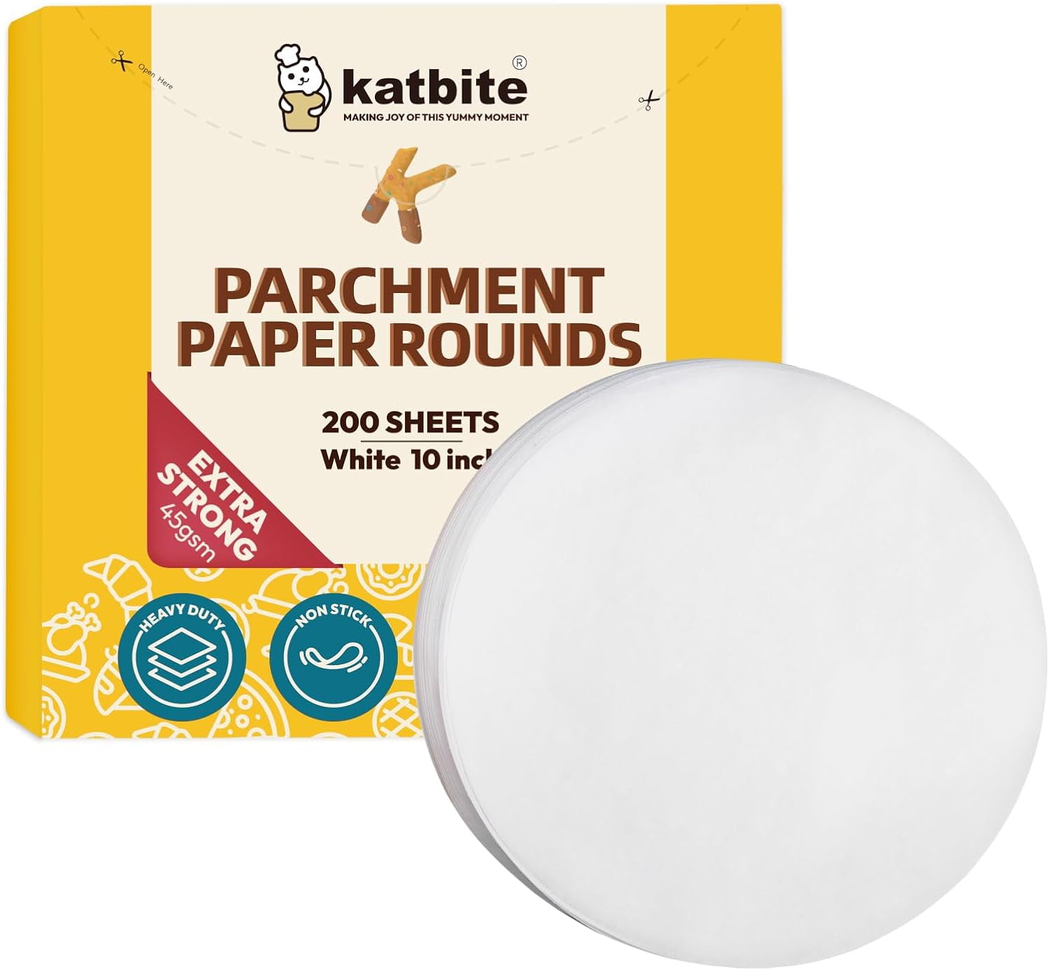 Heavy Duty Parchment Rounds 10 Inch, 200Pcs Round Parchment Paper ...