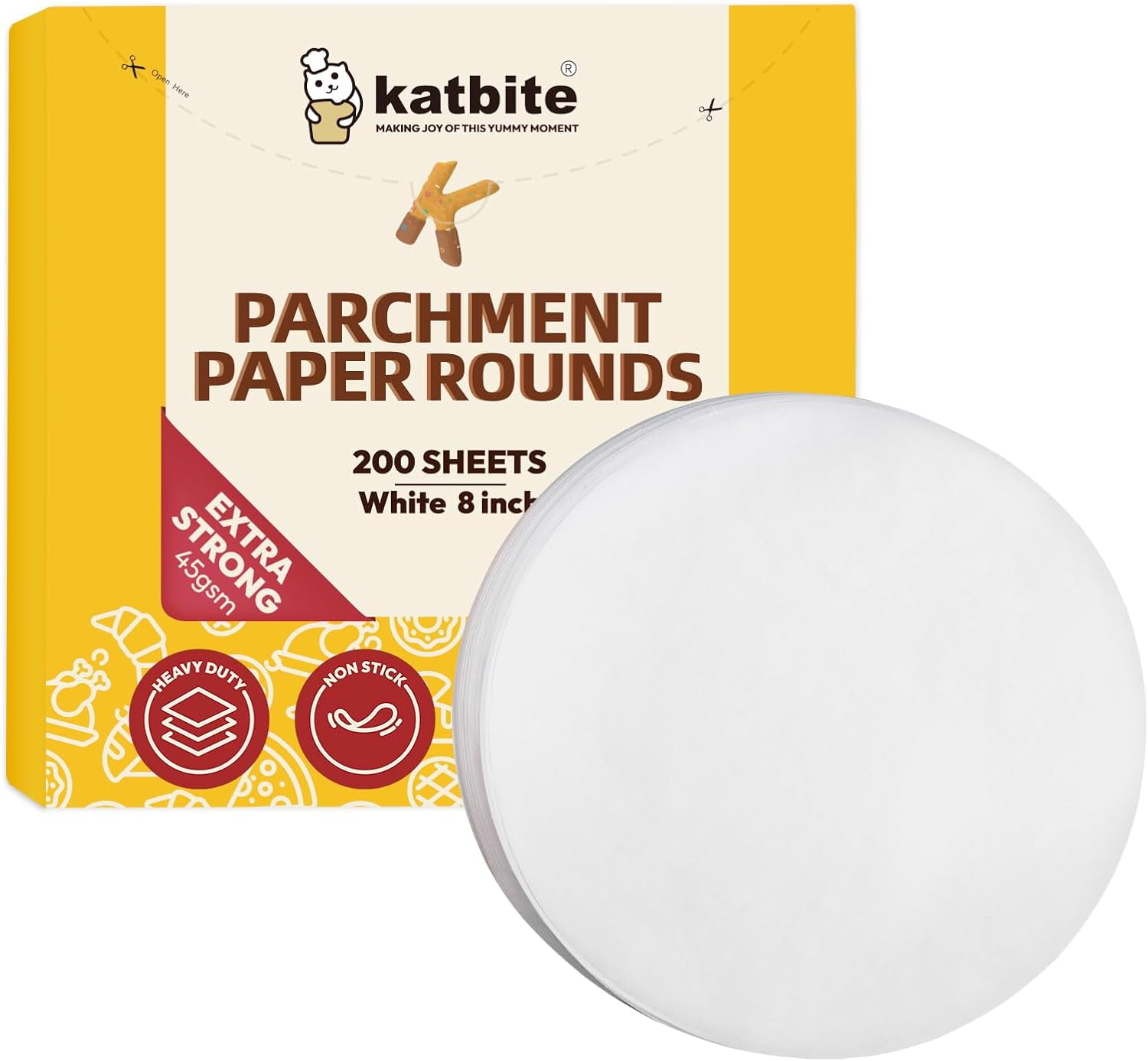Heavy Duty Parchment Rounds 8 Inch 200 Pcs, Parchment Paper Rounds ...