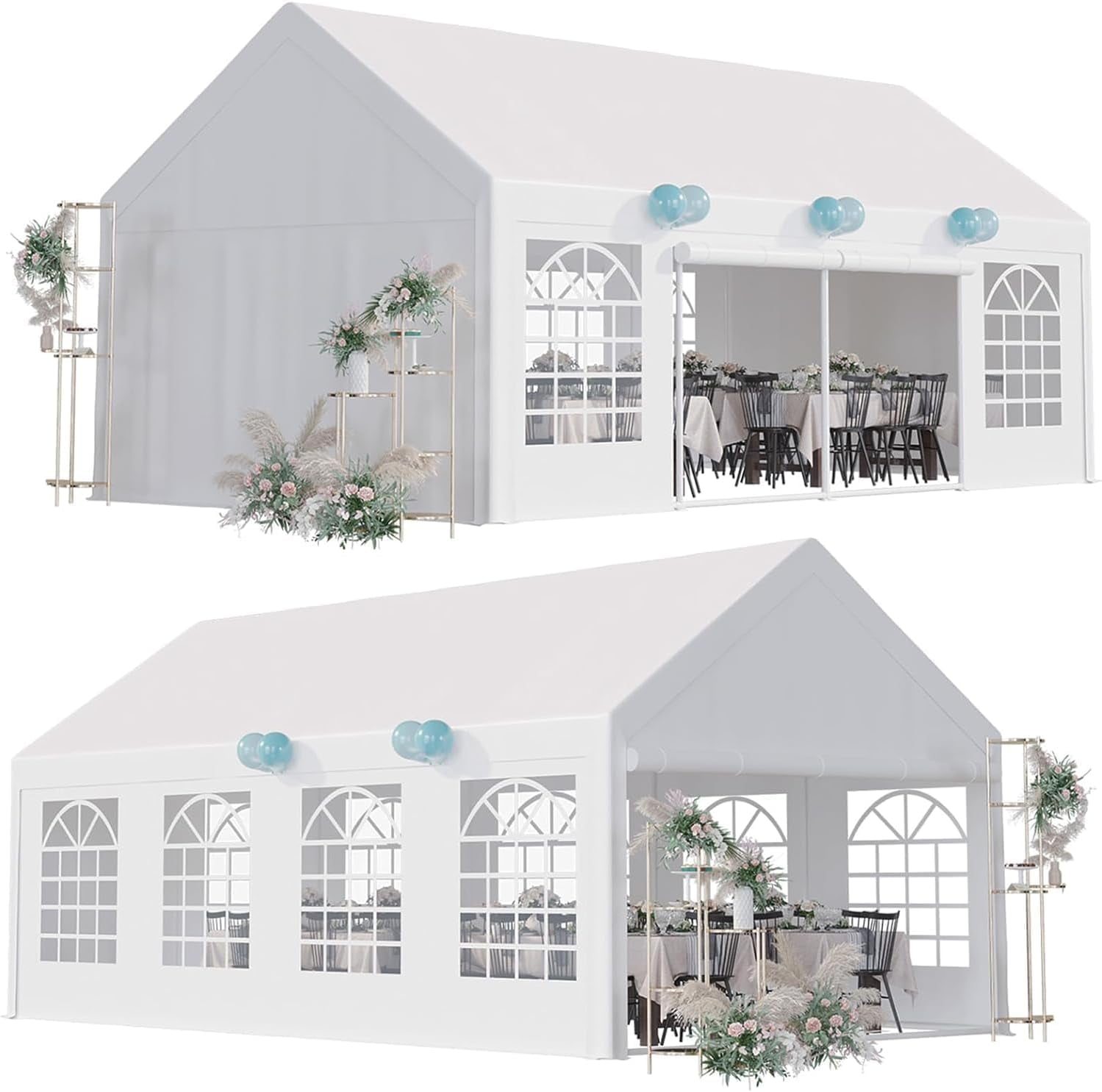 Heavy Duty Party Tent, Outdoor Wedding Event Tent with Removable ...