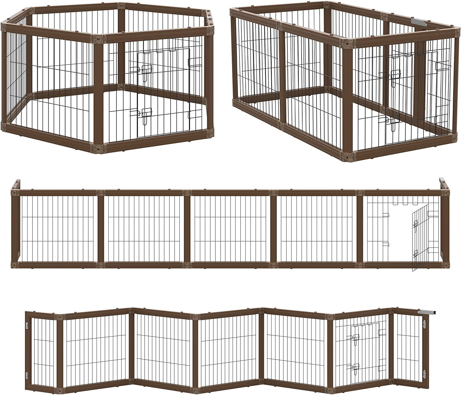 Heavy-Duty Pet Playpen, Foldable Dog Exercise Pen, Roomy Small Dog ...