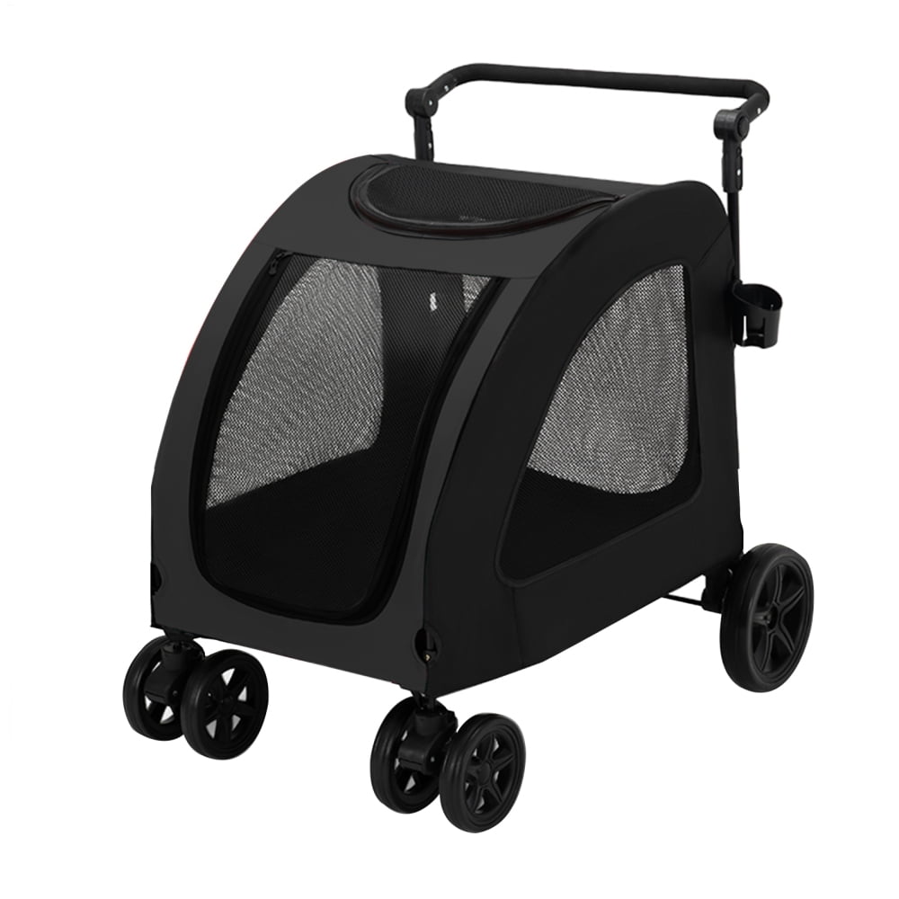 Heavy Duty Pet Travel Stroller with Angle-Adjustable Handle, 4-Wheel ...