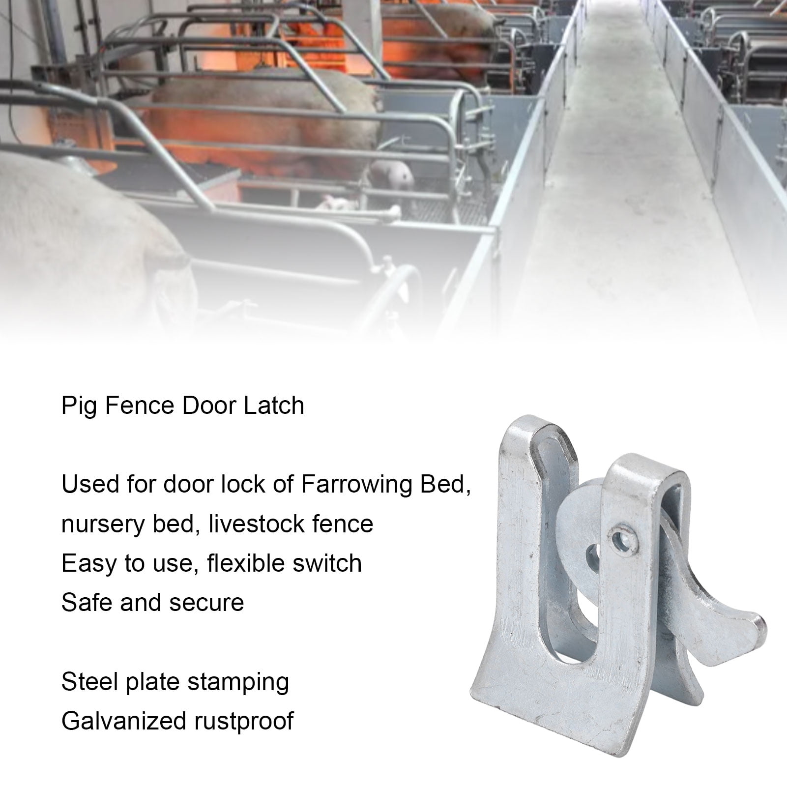 Heavy Duty Pig Fence Latch, 5 Sets Galvanized Steel Gate Latch For Farm ...