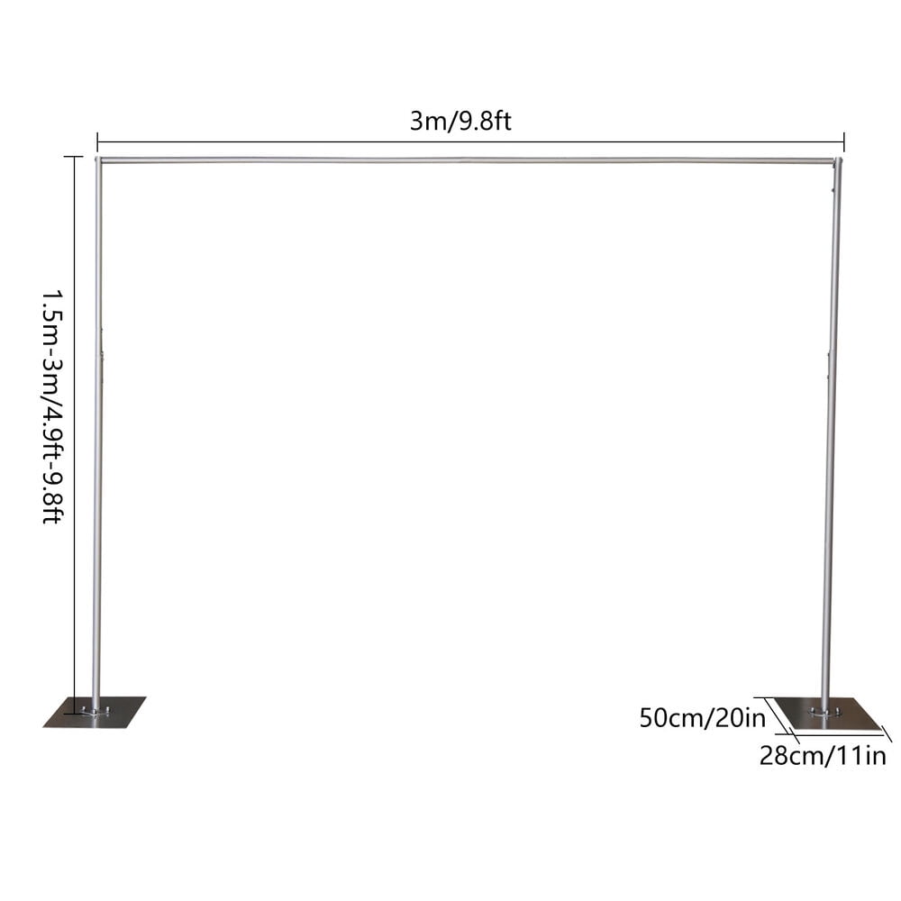 Heavy Duty Pipe Drape Kit Backdrop Support w/ Metal Steel Base-Height ...