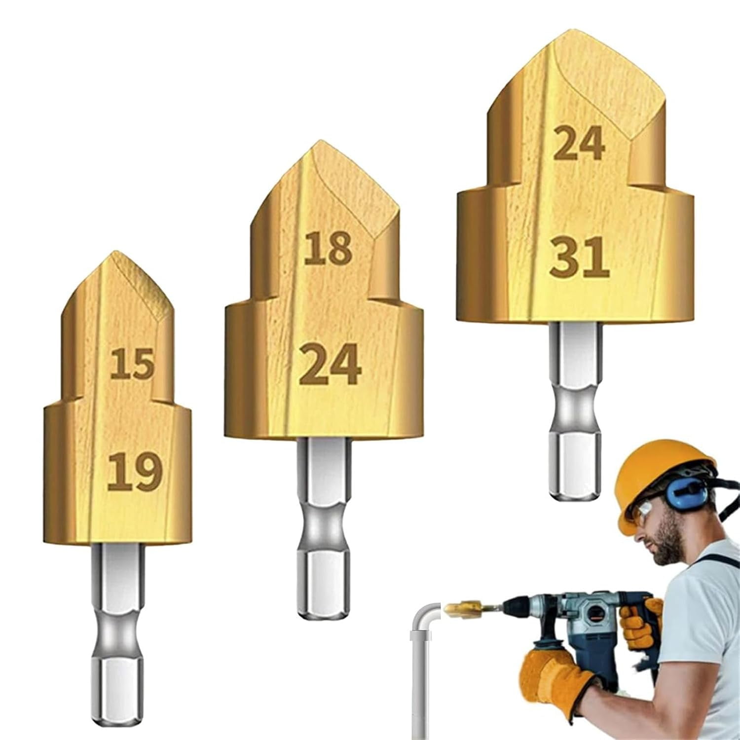 Heavy Duty Pipe Reaming Drill Bits, Pipe Reamer Tool, PVC Pipe Reamer ...