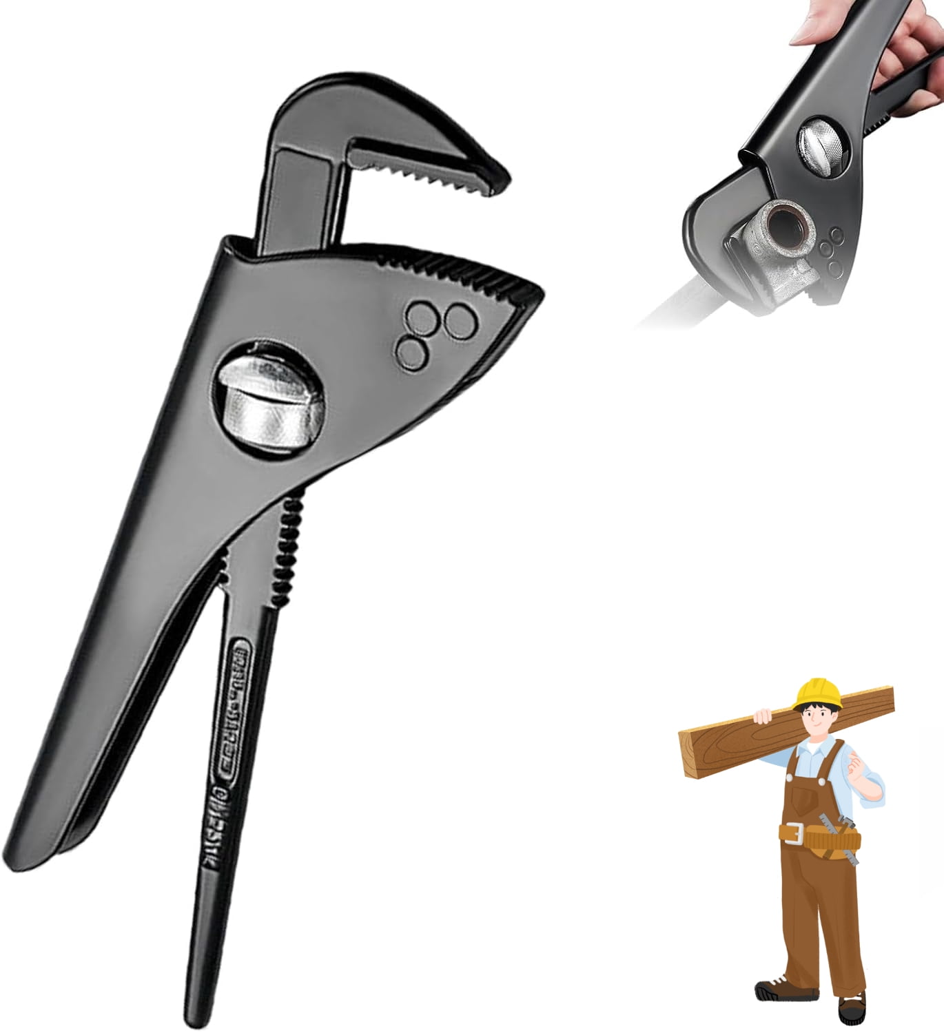 Heavy Duty Pipe Wrench, Adjustable Multifunctional Pipe Wrench, High ...