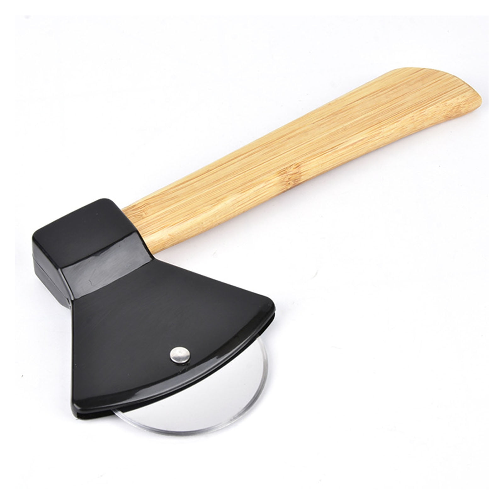 Heavy,Duty Pizza Cutter, Rust, 430 Steel, Bamboo Handle, Easy Cleaning ...