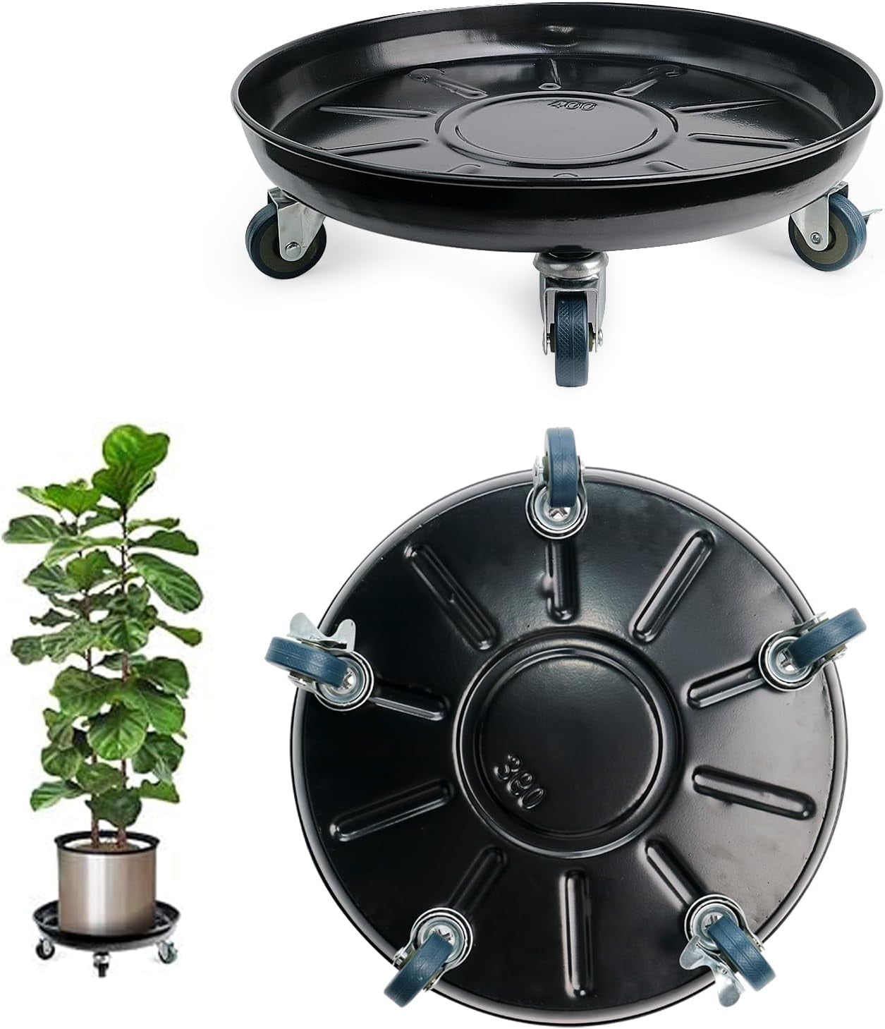 Heavy-Duty Plant Caddy with Wheels 16 Inch, 360° Lockable Caster ...