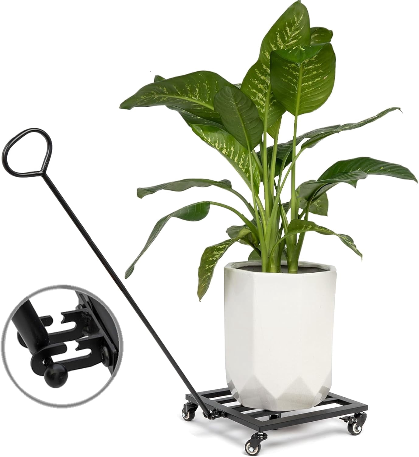 Heavy Duty Plant Cart with Wheels - 14" Square Plant Caddy Stand ...