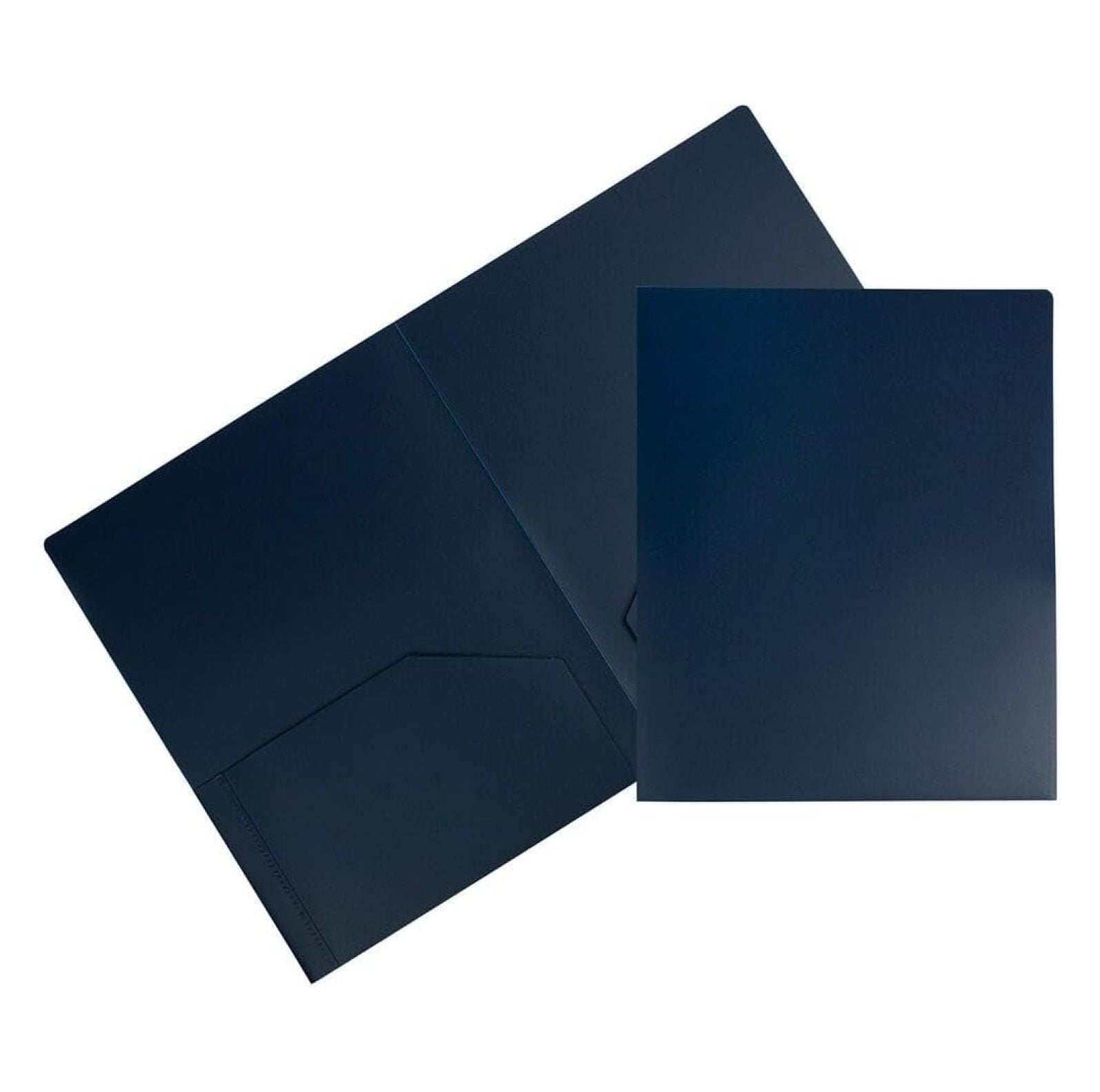 Heavy Duty Plastic 2 Pocket Extra Tough School Folders - Navy Blue ...