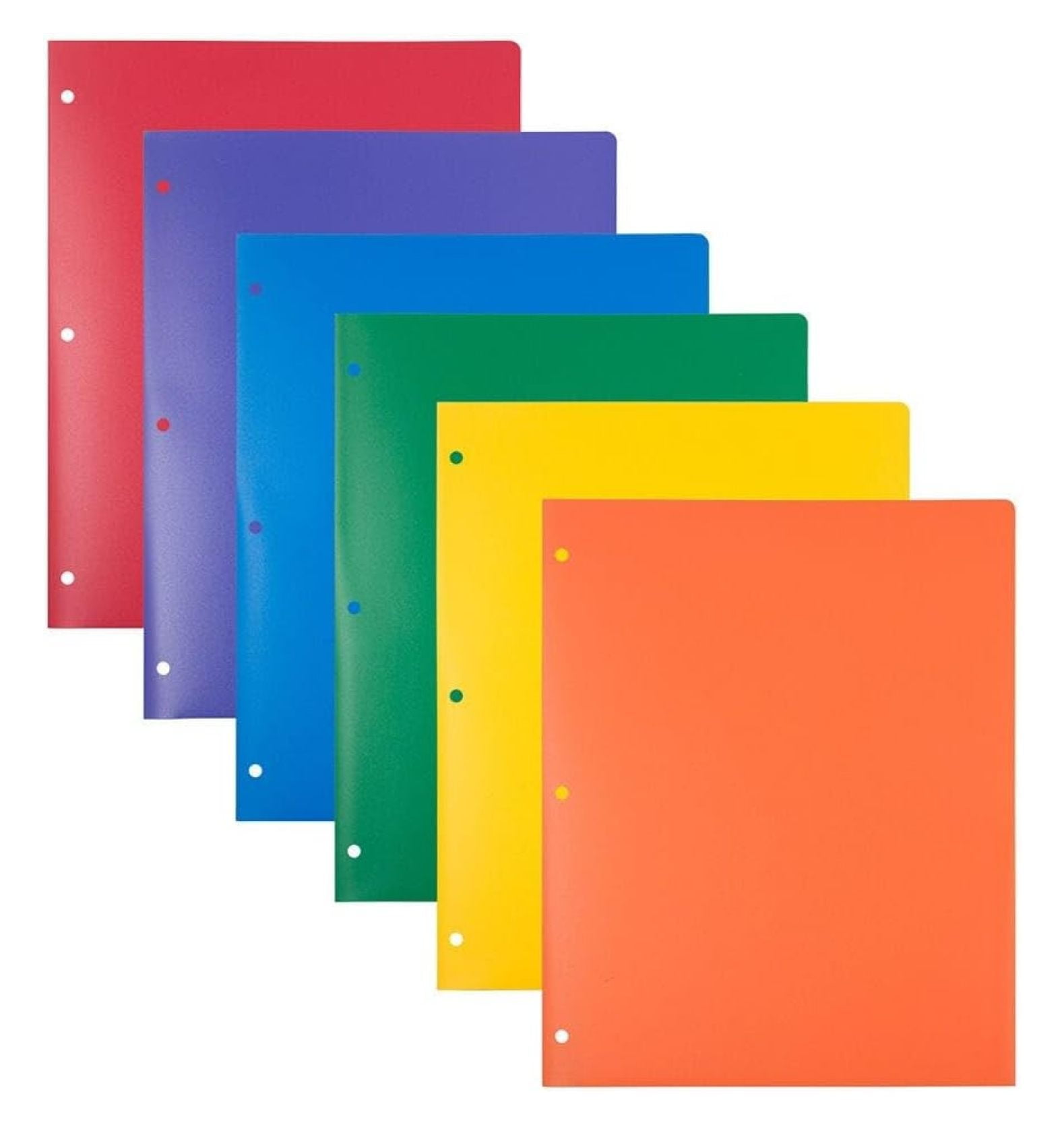 Heavy Duty Plastic 3 Hole Punch Pocket Folders - Extra Tough School ...