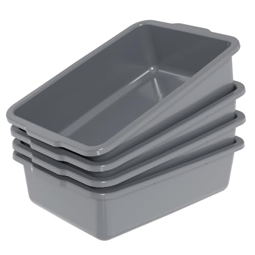 Heavy-Duty Plastic Bus Tubs - 4 Pack | Durable Utility Trays for Home ...