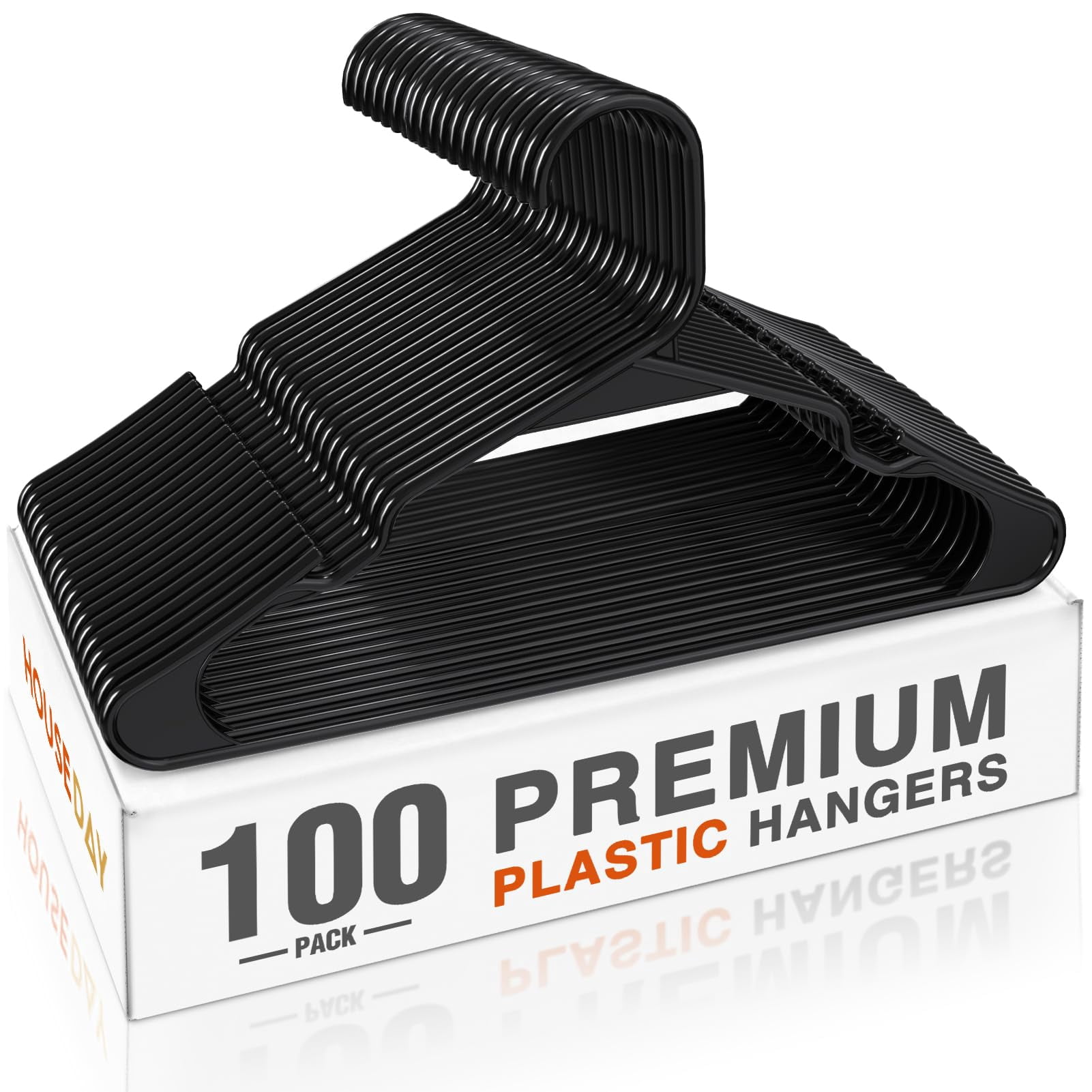 Heavy Duty Plastic Clothes Hangers Bulk Pack, 216pk White and Black ...