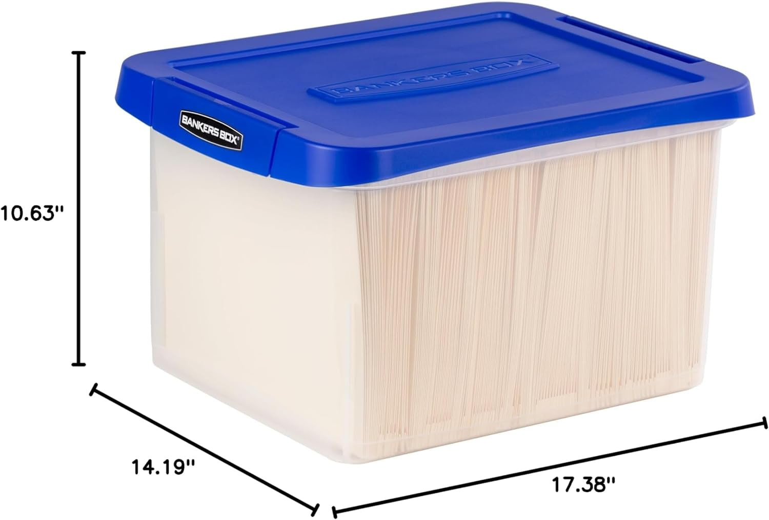 Heavy Duty Plastic File Box with Hanging Rails, Letter/Legal Size, 1 ...