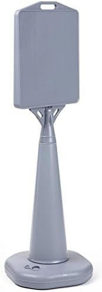 Heavy-Duty Grey Plastic Outdoor Cone Sign Holds 13 x 15-Inch Signs ...