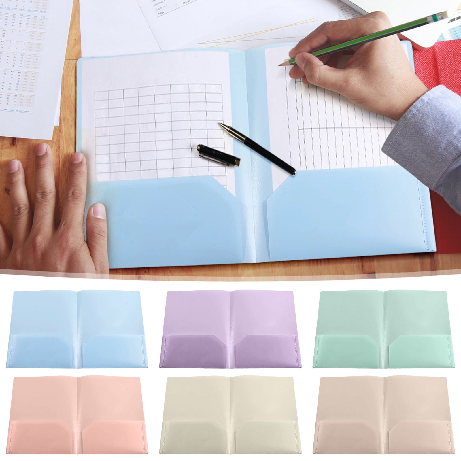 Heavy-Duty Plastic Pocket Folders (Letter Size), Durable File Folders ...