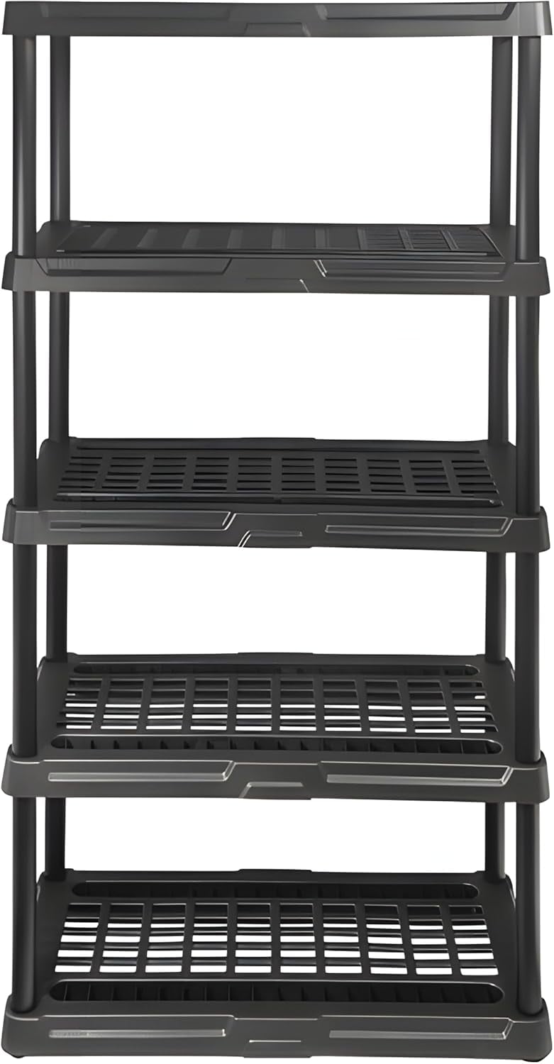 Heavy Duty Plastic Storage Shelving Unit, 4-Tier Modular Rack Organizer ...