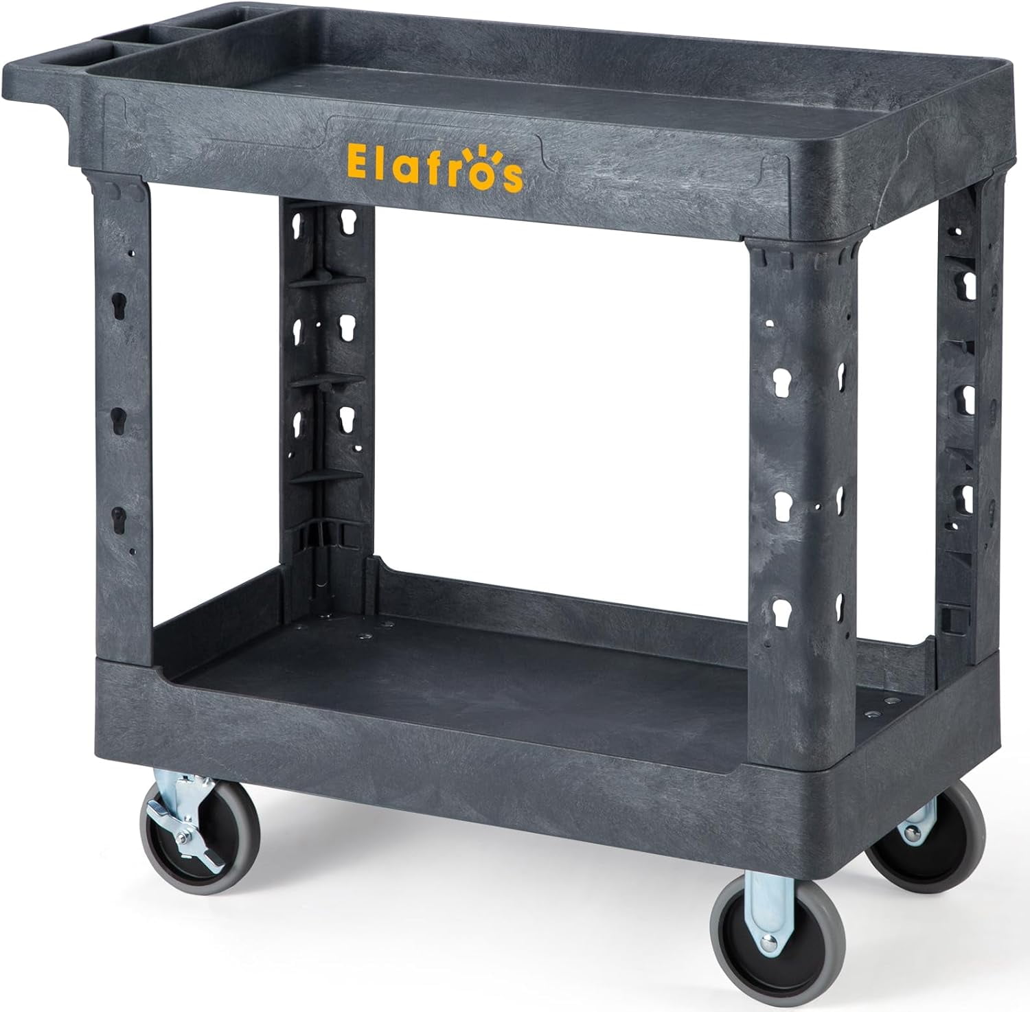 Heavy Duty Plastic Utility Cart 34 x 17 Inch - Work Cart Tub Storage W ...