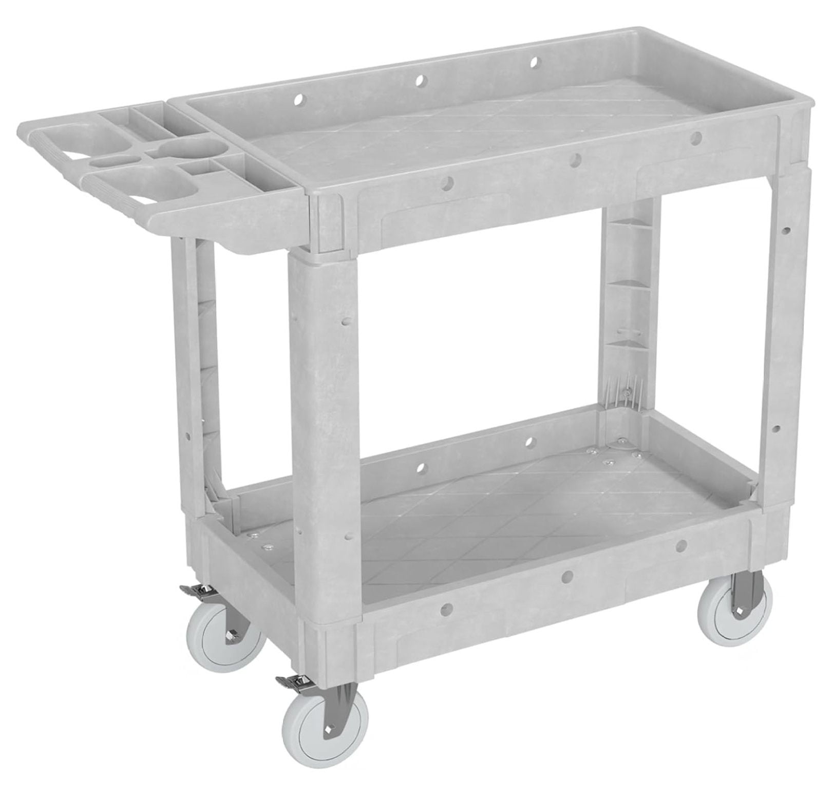 Heavy Duty Plastic Utility Cart with Wheels, Rolling Tool Cart on ...