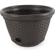 Suncast 100 ft. Outdoor Garden Hose Storage Holder, Resin Wicker ...