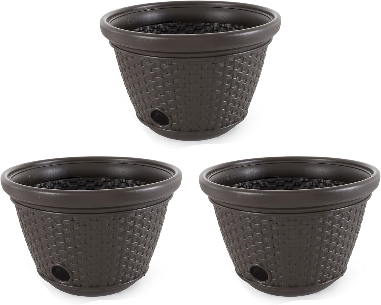 Heavy Duty Plastic Wicker Decorative Garden Water Hose Storage Holder ...