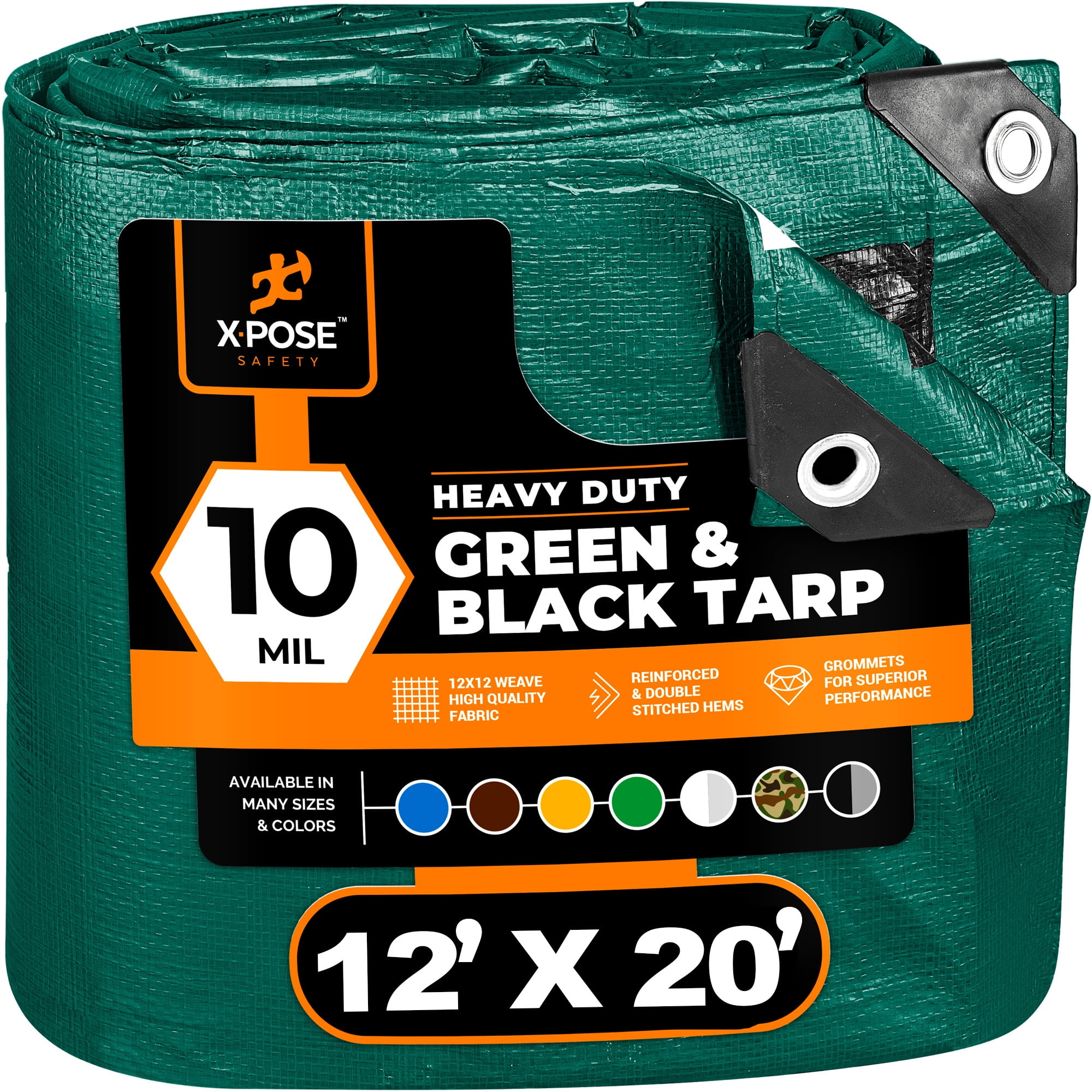 Heavy Duty Poly Tarp 12x 20 10Mil Waterproof, UV Blocking-Reversible ...