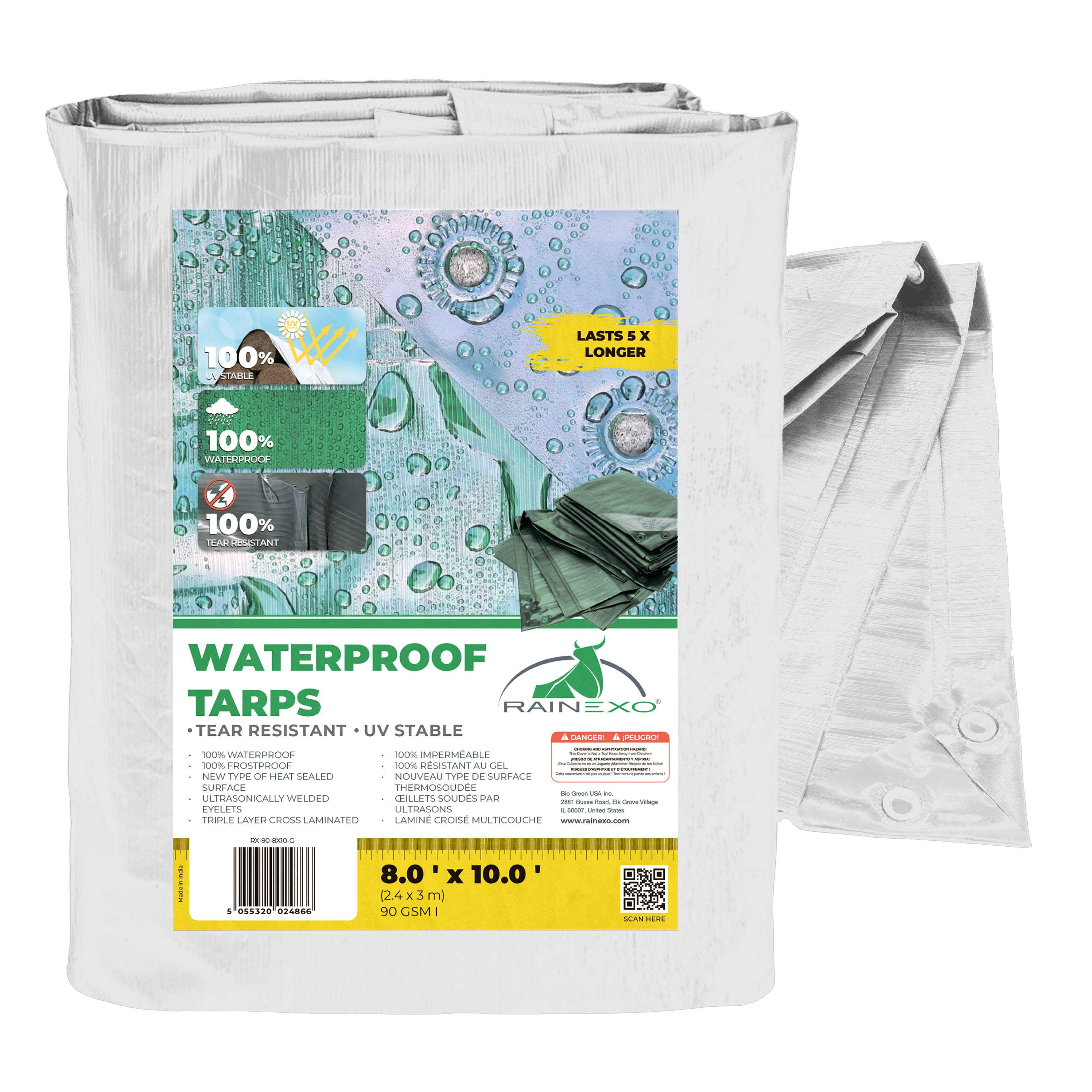 Heavy Duty Poly Tarp, Waterproof, Garden, Camping, Furniture Cover 90 ...