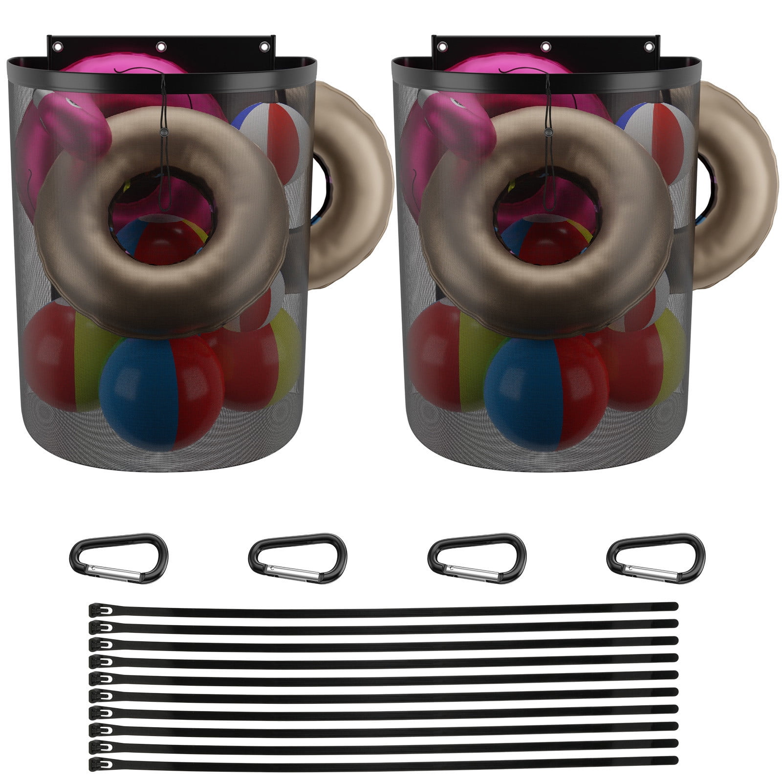 Heavy-Duty Pool Floats Storage Bag, Large Foldable Hanging Mesh ...