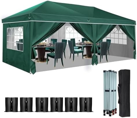 Heavy Duty Pop Up Canopy, Carport Canopy with UV Protection, Waterproof ...