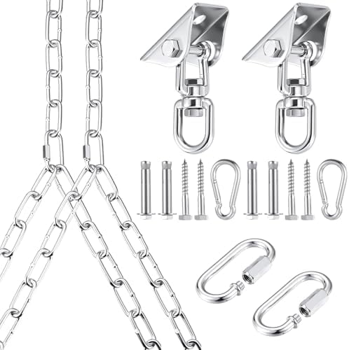 Heavy Duty Porch Swing Hanging Kit with Y-chain & 360° Swivel Hangers ...