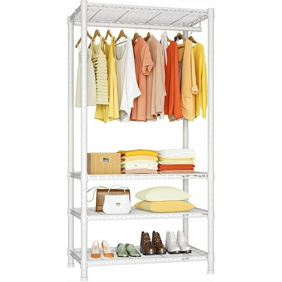 Heavy-Duty Portable Closets, 4-Tier Freestanding Garment Rack Suit for ...