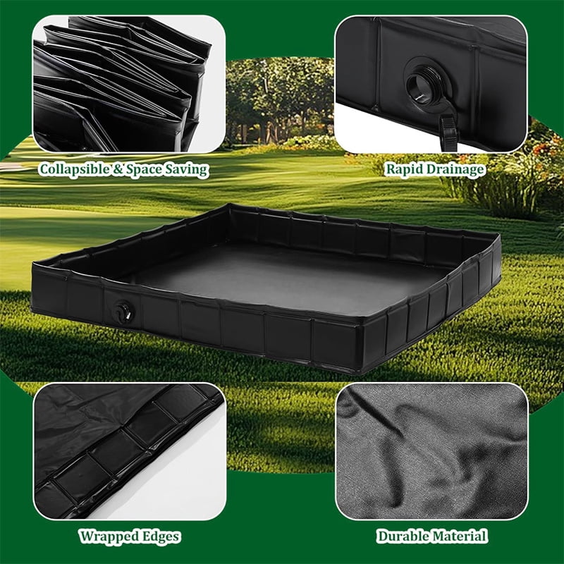 Heavy-Duty Portable Folding Camping Shower Tray, PVC Base with Drainage ...
