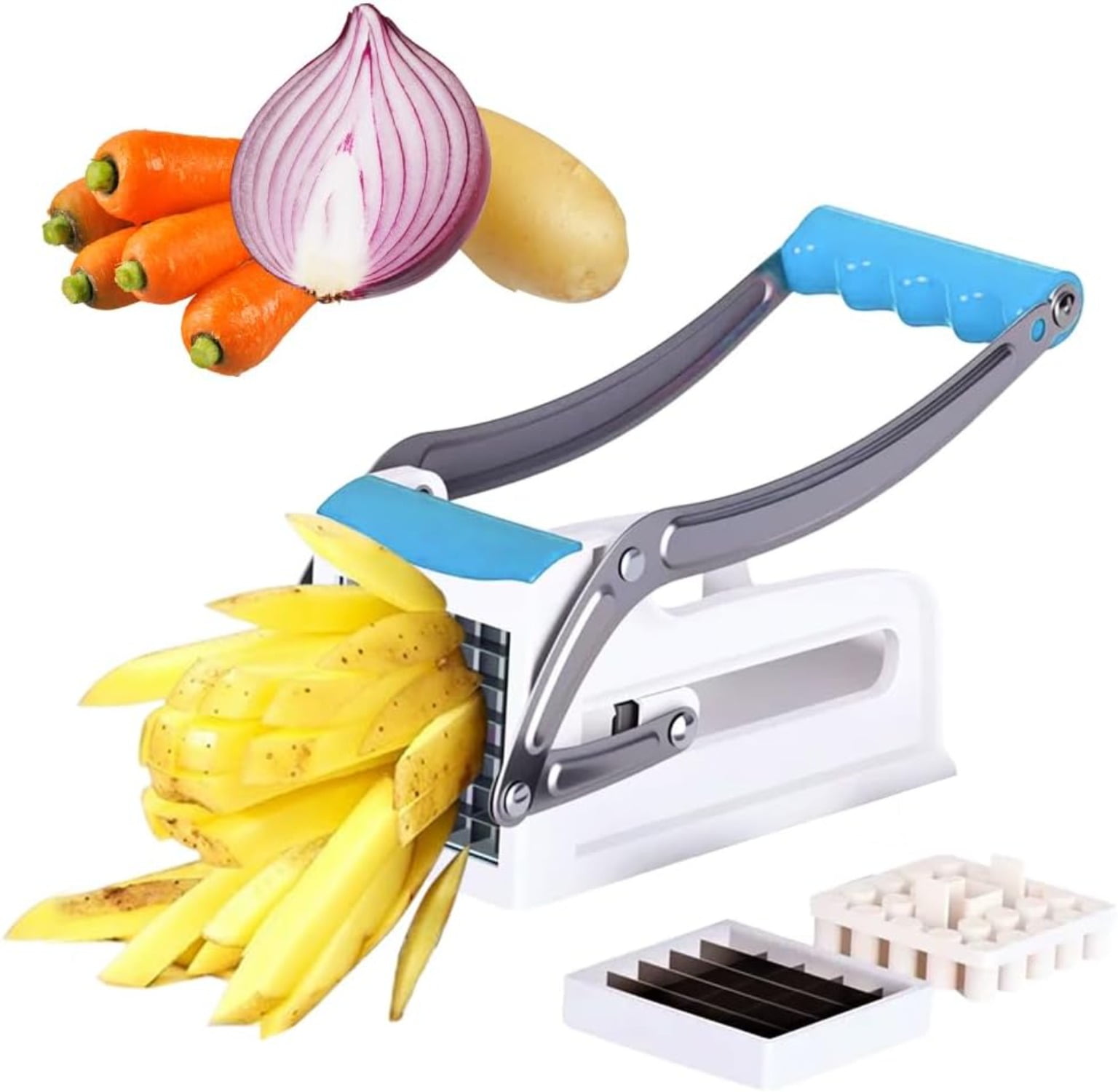 Heavy-Duty Potato Chipper – Manual Stainless Steel Fry Cutter for Potatoes, Carrots & Cucumbers ...