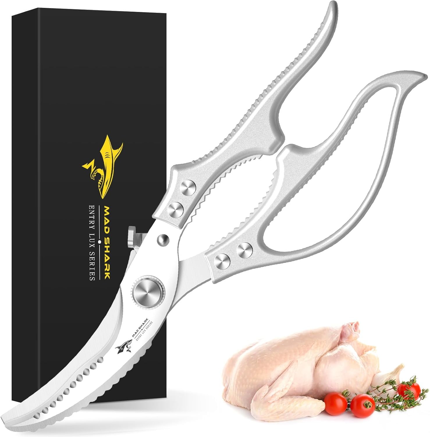 Heavy Duty Poultry Shears Kitchen Shears with Non-Slip Handle & Safety ...