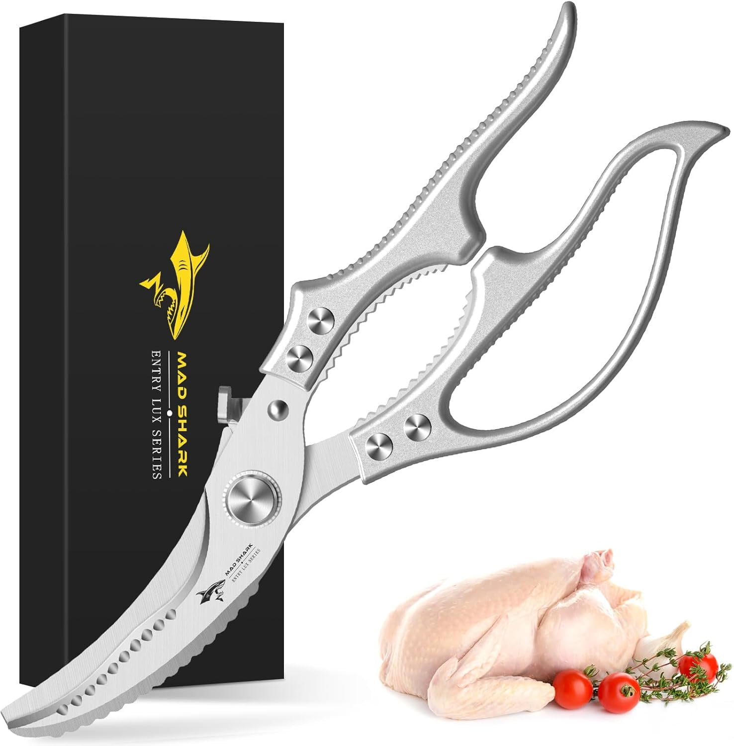 Heavy Duty Poultry Shears, Kitchen Shears with Slip Handle & Safety ...