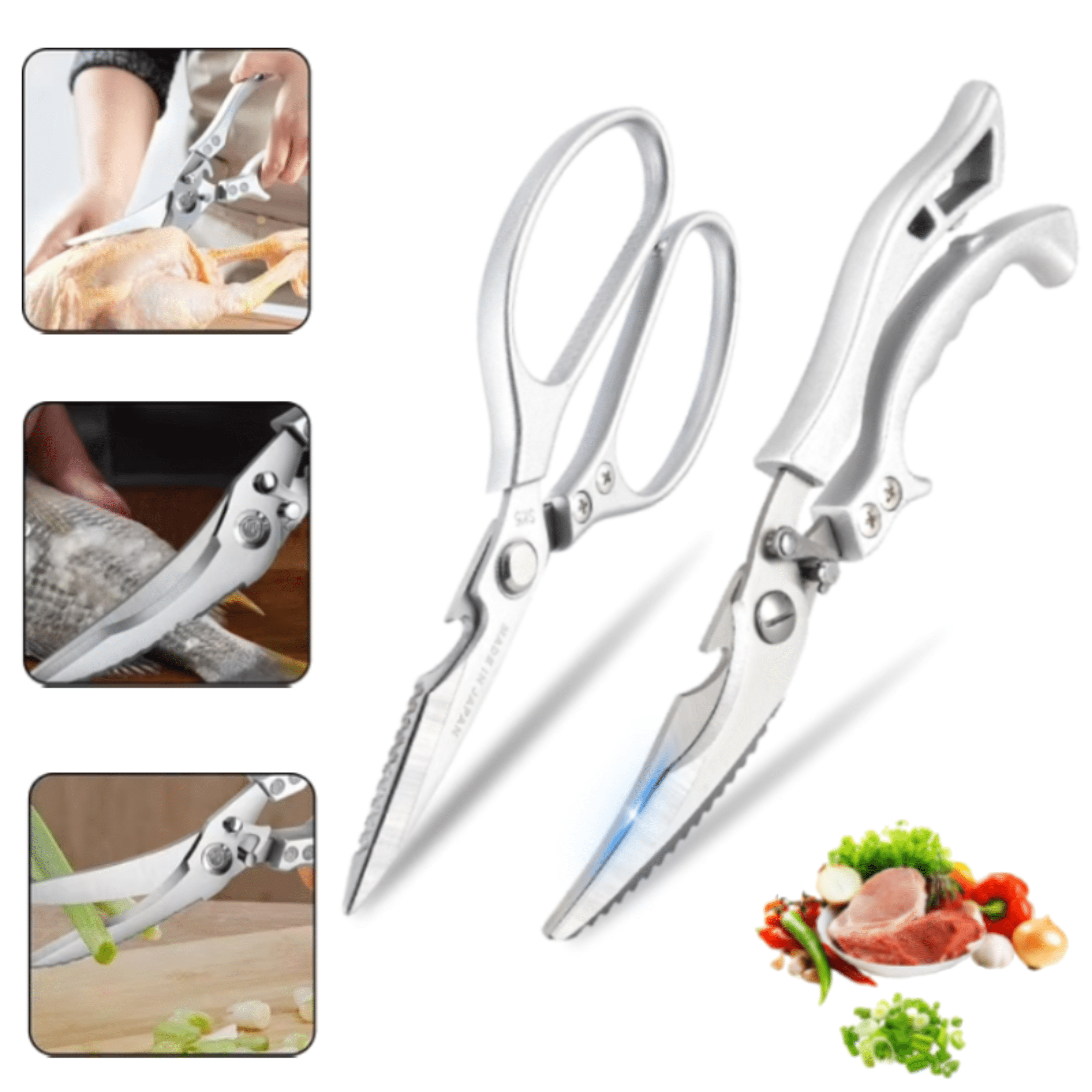 Heavy Duty Poultry Shears, Stainless Steel Kitchen Scissors, Poultry ...