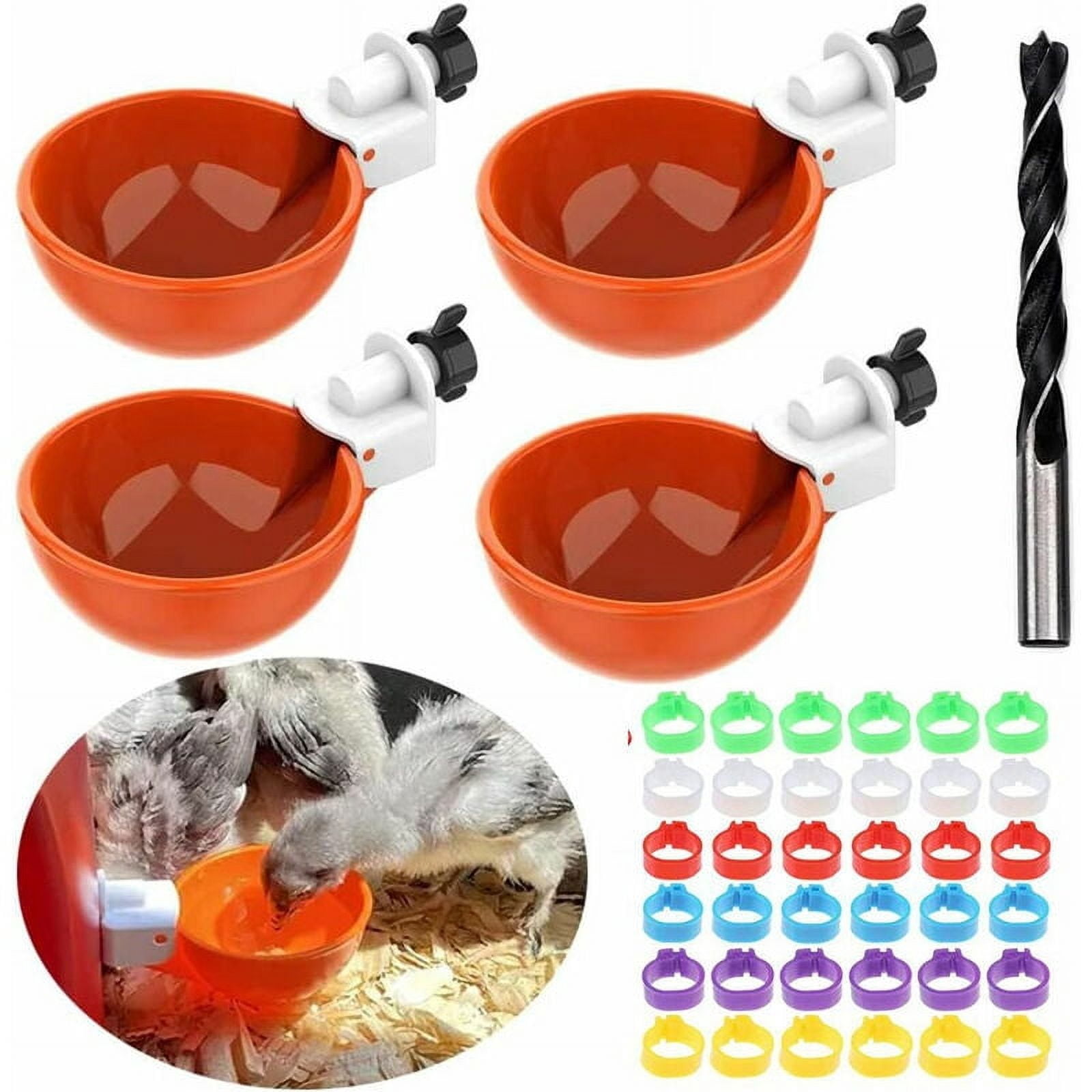 Heavy-Duty Poultry Waterer Cups, Automatic Refill & PVC Material, Leak ...