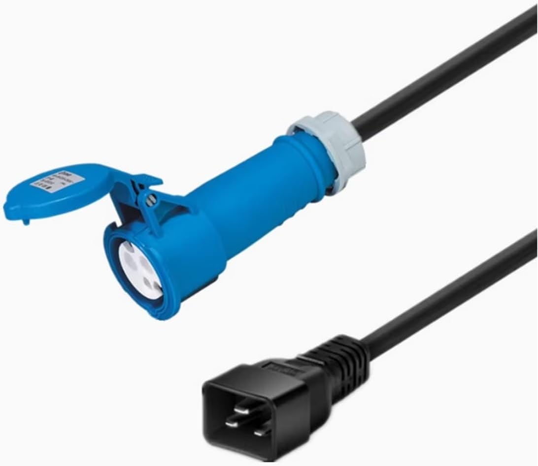 Heavy Duty Power Extension Cord,32A (IEC309 to C20),Blue IEC309 to IEC 320 C20 for UPS/PDU Power ...