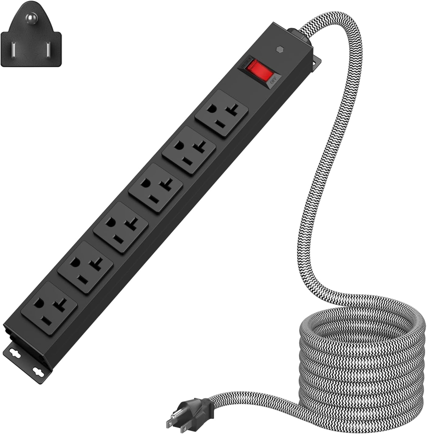 Heavy Duty Power Strip 20 amp Sur Protector,Wall mountable Strip,12 Gau ...