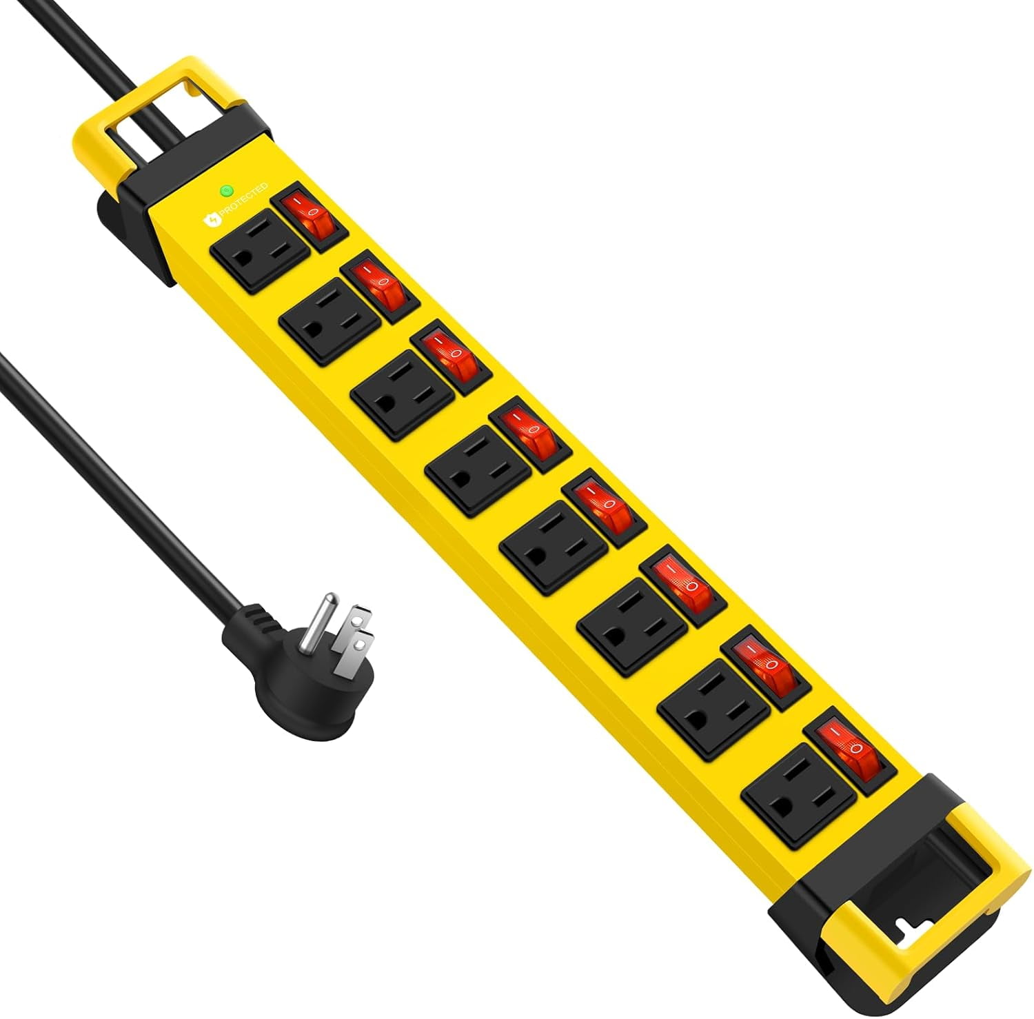Heavy Duty Power Strip with Individual Switches,8 Outlets 14 Gauge ...