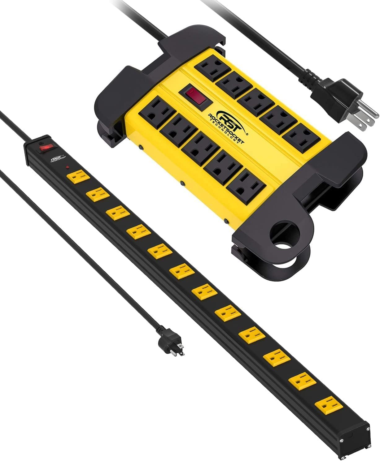 Heavy Duty Power Strip Surge Protector 10-Outlet & 12-Outlet Power Bar ...