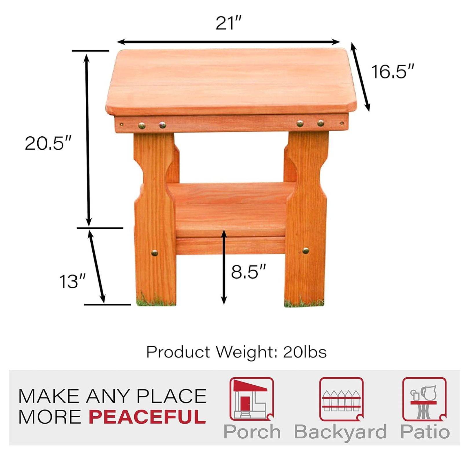 Heavy Duty Pressure Treated End Table (Cedar Stain) - Walmart.com