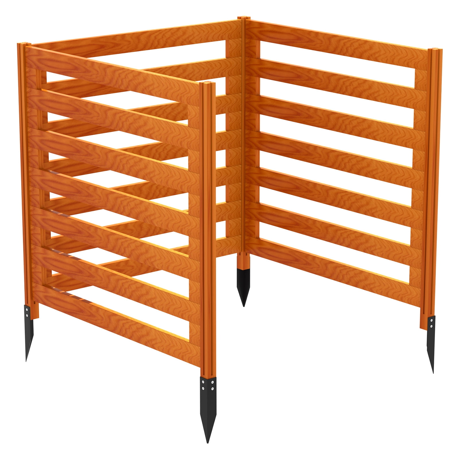 Heavy Duty Privacy Fence, Light Brown Treated Wood, 3-Panel Adjustable ...